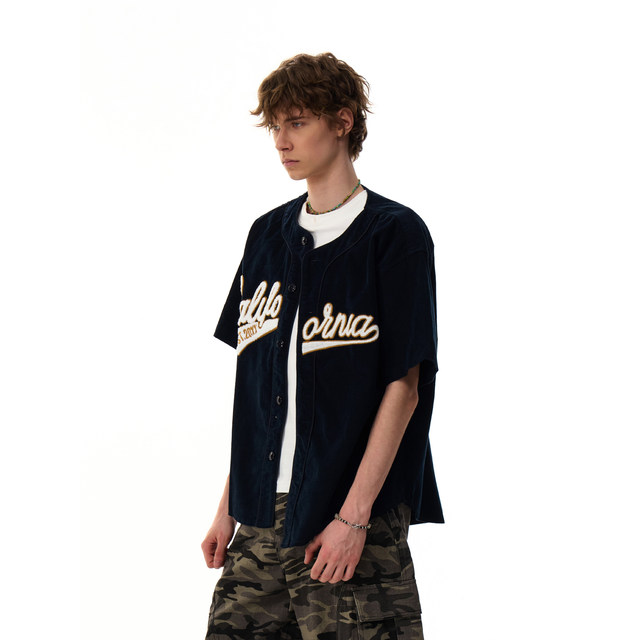 MRNEARLY American sports summer cardigan baseball uniform short-sleeved ...