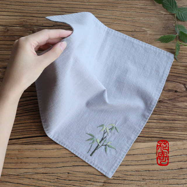 Flower handmade embroidery DIY handkerchief handkerchief whole cotton ...
