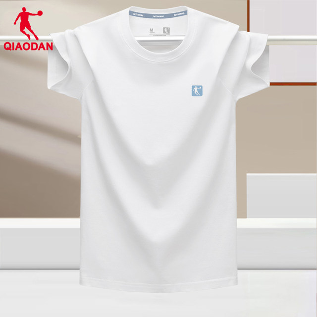 Jordan Short -sleeved Men's Terry Summer Blue Running Sports Top Round ...