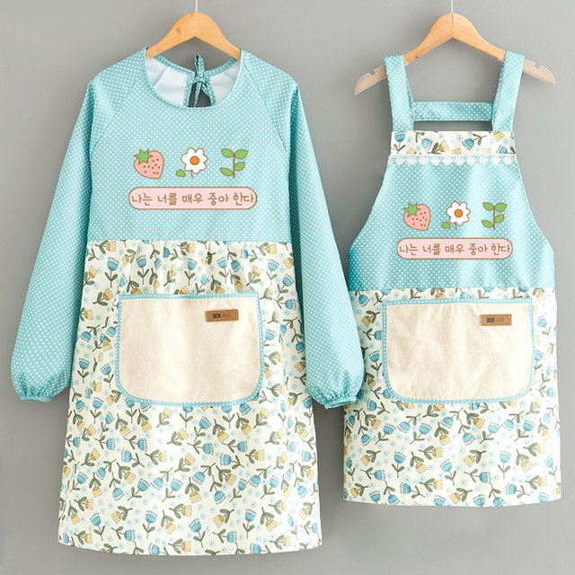 New long-sleeved apron coveralls for women, waterproof and oil-proof ...