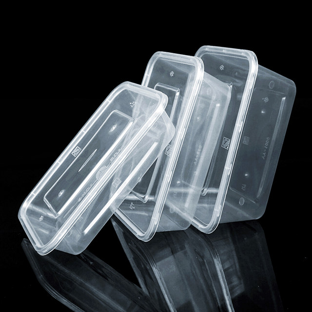 Disposable food-grade lunch box plastic thickened transparent lunch box ...