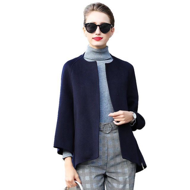 Thickened wool double-sided wool autumn and winter round neck zipper ...