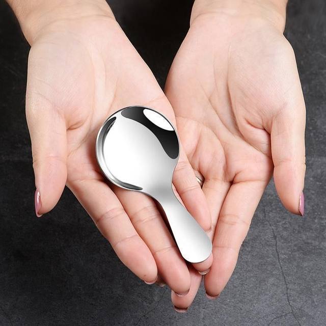 304 stainless steel soup spoon short handle small round spoon tea spoon ...