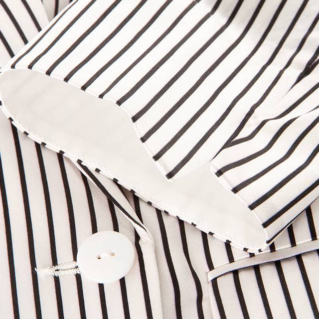 White-collar ladies light luxury heavy silk stripe temperament ...