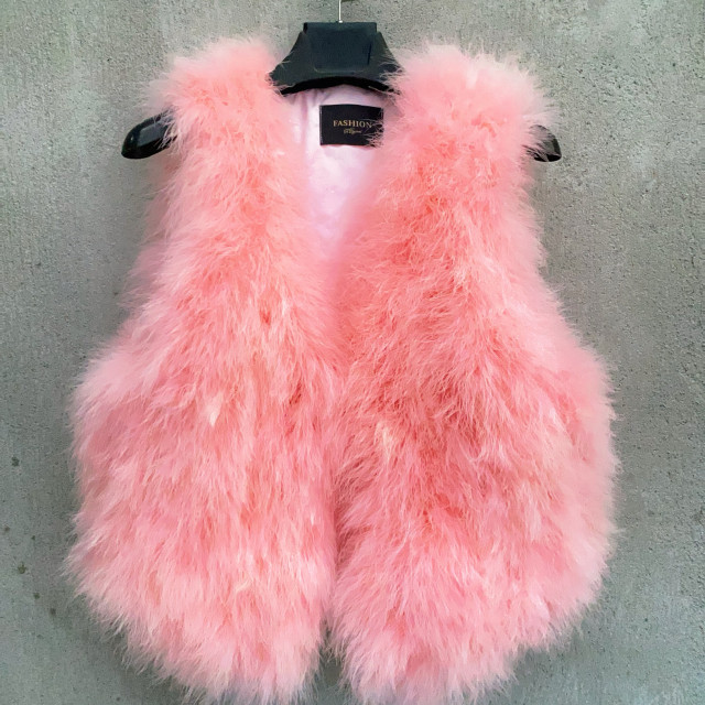 2024 Haining Autumn and Winter New ostrich Fupa Vests Short Turrant ...