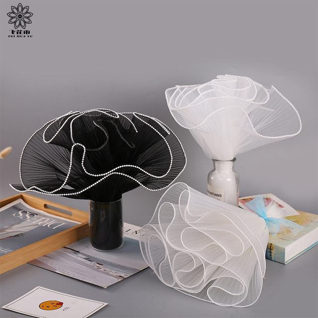 Teacher's Day internet celebrity pleated wave gauze luminous gold edge ...