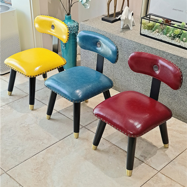 Lang Duo creative American leather small bench adult home use stool ...