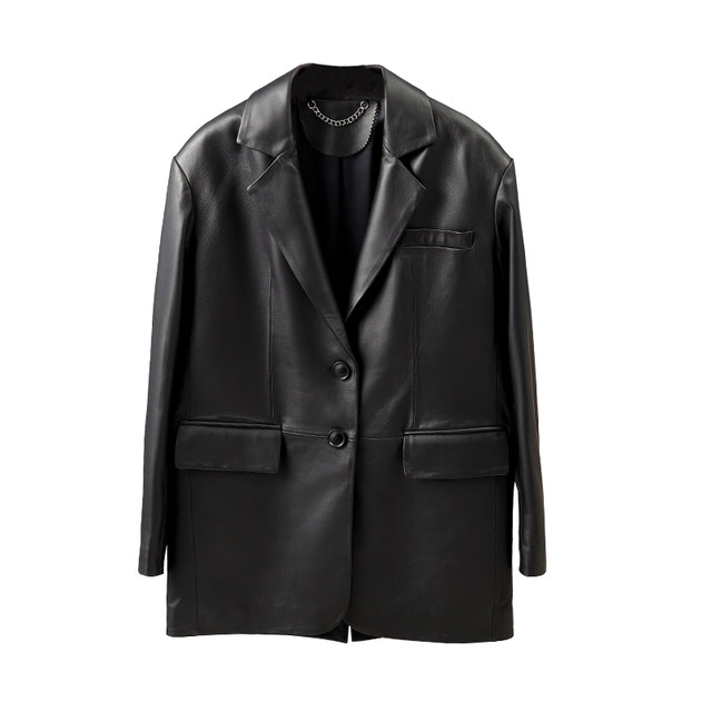 European goods 2025 new Haining sheepskin genuine leather coat mid ...