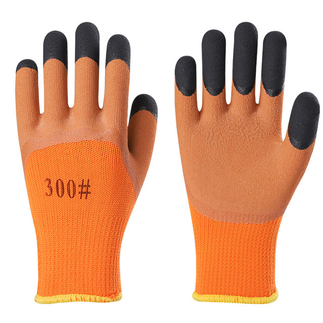Genuine plus velvet thick hair rings gloves Labor insurance ...