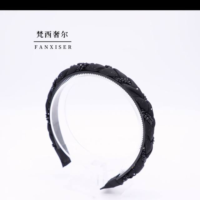 Shi Lei temperament high -level sense black spar woven hair hoop female ...