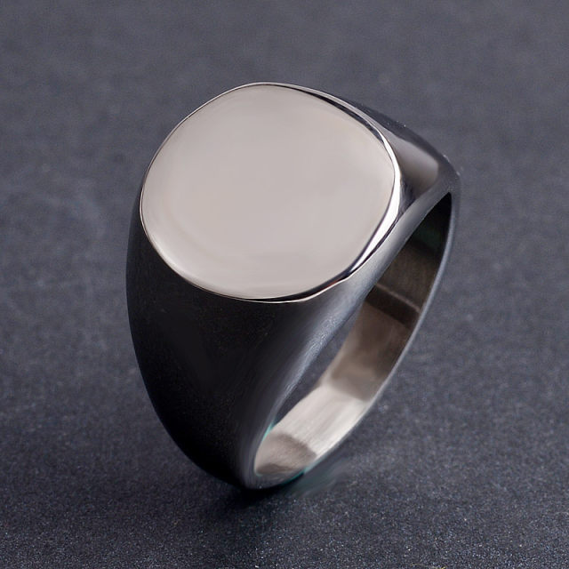 Retro titanium steel ring Men's personality ring ring personality ...