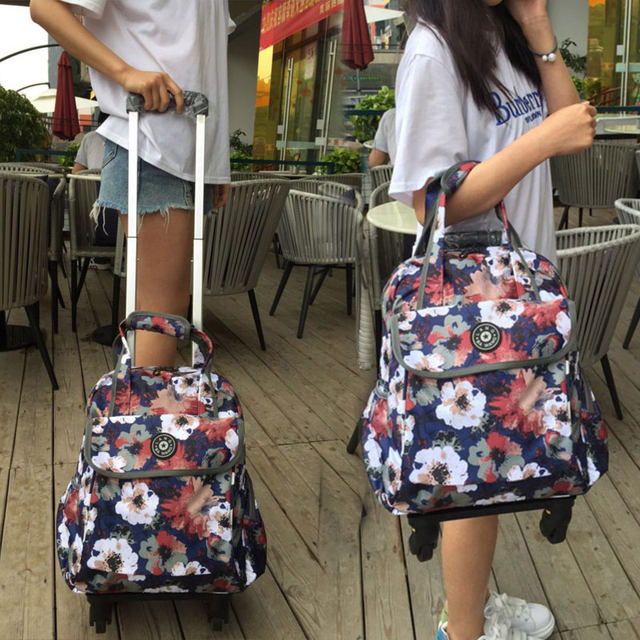 New waterproof printed portable universal wheel travel bag shoulder ...