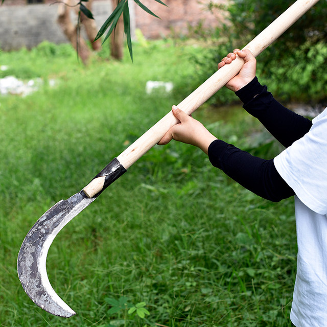 Jiuge manganese steel forged one-piece sickle, long handle pruning and ...