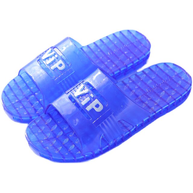 Men's slippers crystal glue transparent plastic household bath slippers ...