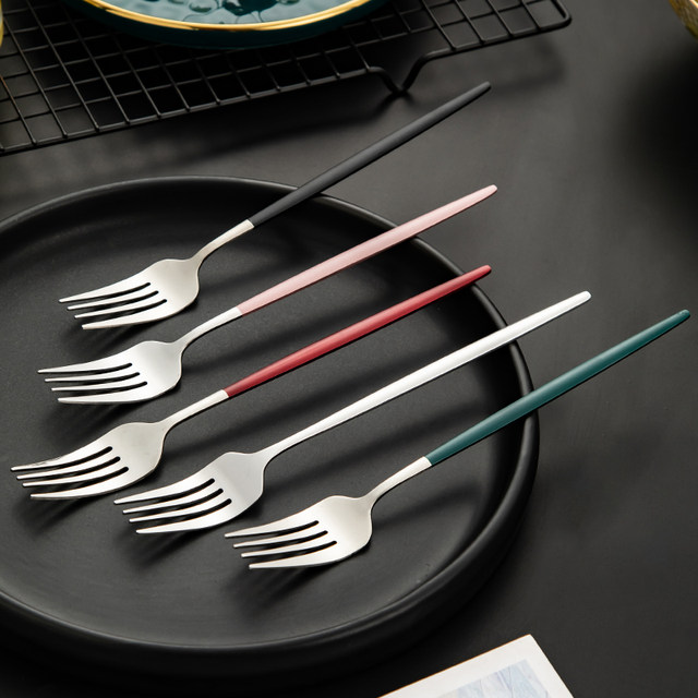 Fork household adult long -handle stainless steel western tableware net ...