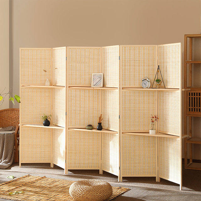 Bamboo woven solid wood screen entrance partition Japanese style ...