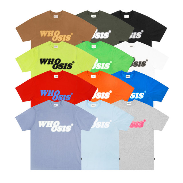WHOOSIS (unknown name) phantom logo solid color T-shirt summer ...