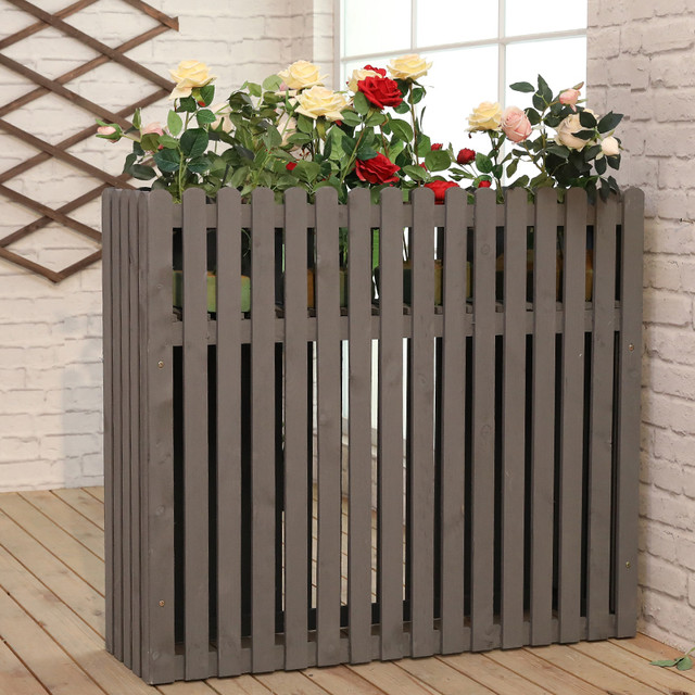 Flower trough partition outdoor flower stand fence anticorrosion wood ...