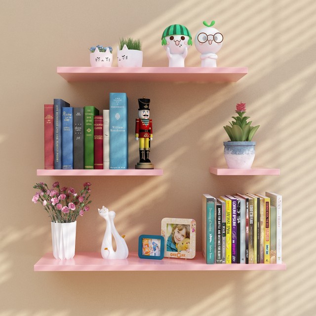 One word shelf living room jewelry on the wall, the shelves of the ...