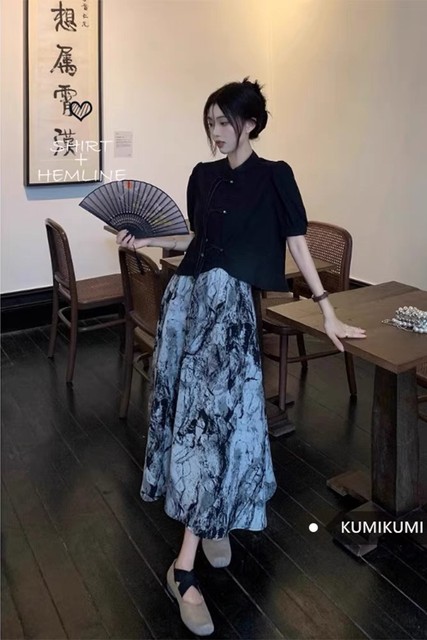 Ink and wash tea clothes, Chinese style, new Chinese style dress for ...