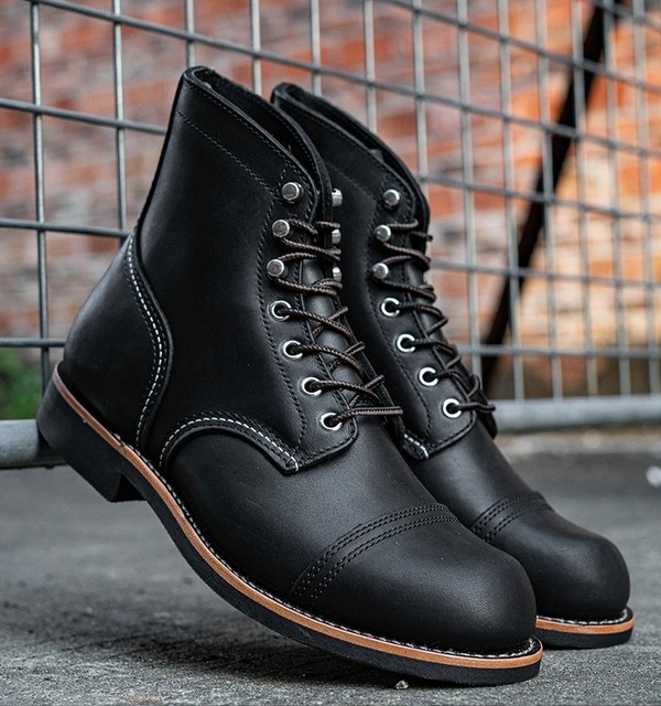 American retro red wing Ming 8111 paratrooper boots solid leather ...
