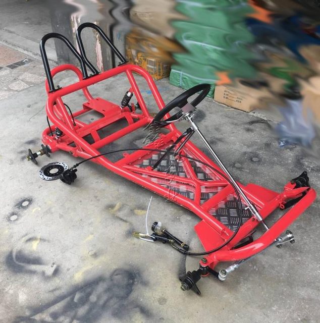 Four-wheel 168CC kart motorcycle frame full frame main frame rear axle ...