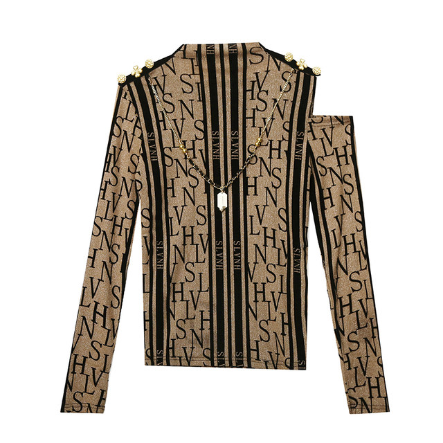 Half -high -necked bottom shirt female autumn and winter tight -fitting ...