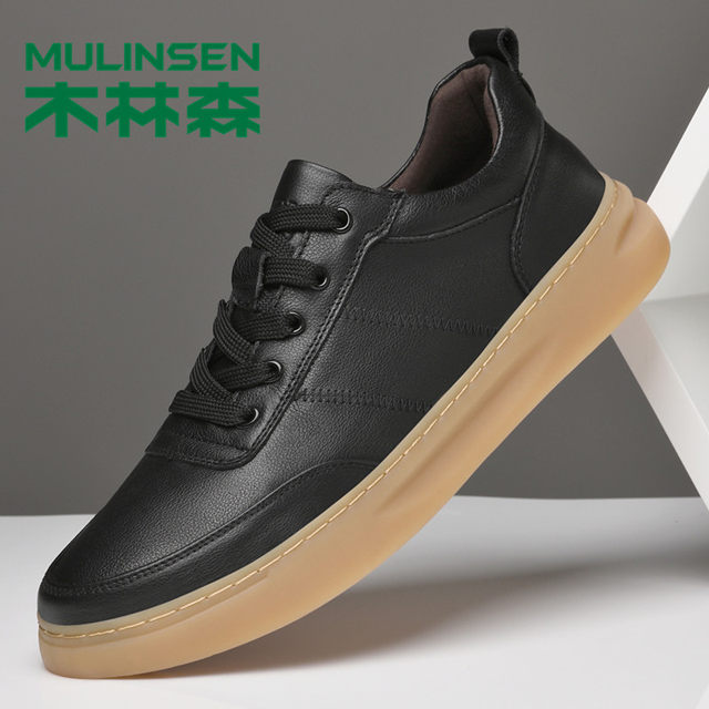 Mulinsen men's shoes 2025 autumn new tendon sole leather shoes men's ...