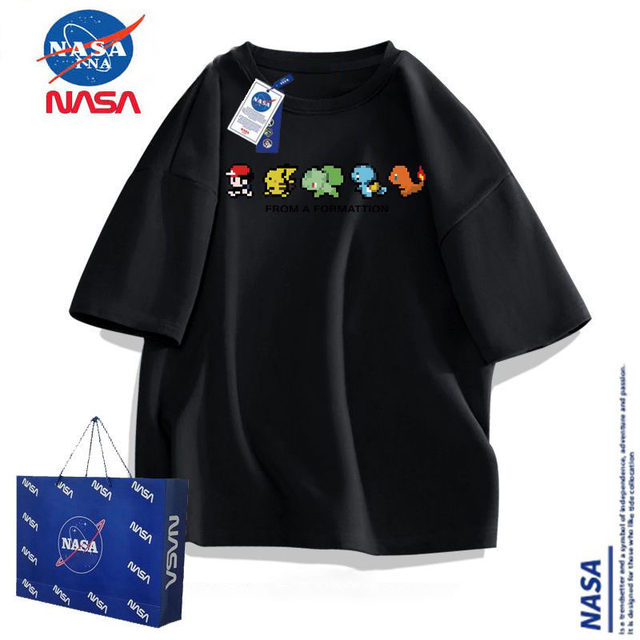 NASA Pokémon Short -sleeved T -shirt Men and Women Summer Fun Cartoon ...