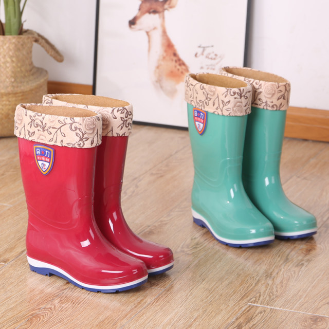 Spring and summer fashion rain boots for women, adult rain boots, mid ...