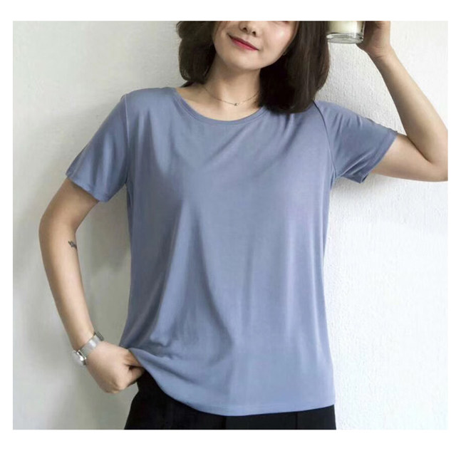 Classic comfortable Korean version of silk sliding drooping round neck ...