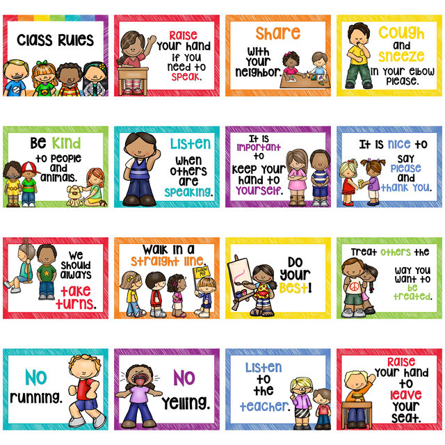 English Classroom Rules Rules Background Wall Decoration Posting ...