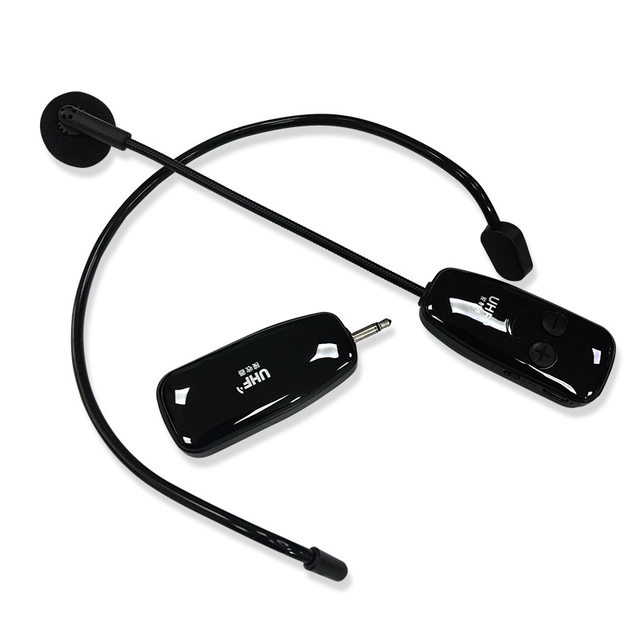 UHF universal wireless headset microphone square dance battery audio 2 ...