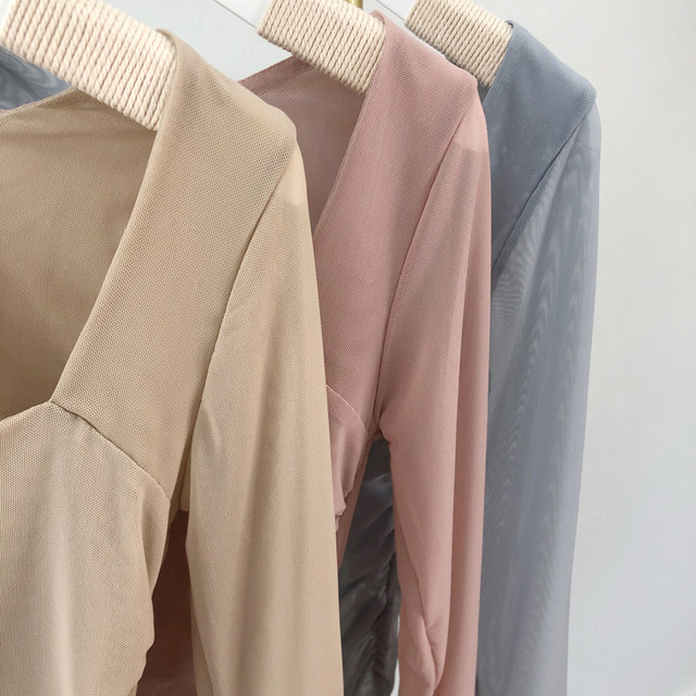 Uncle Ko Fang Ling Naked Sensory Fold Win mesh gauze long -sleeved T ...