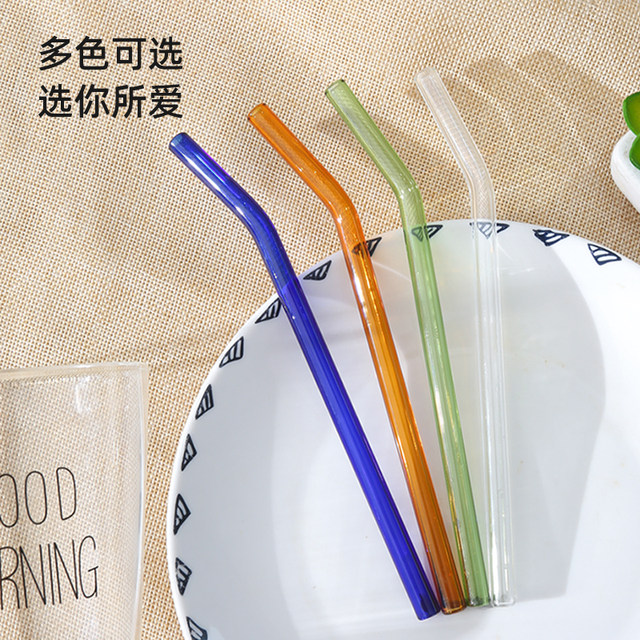 Glass straw non-disposable heat-resistant food-grade environmentally ...