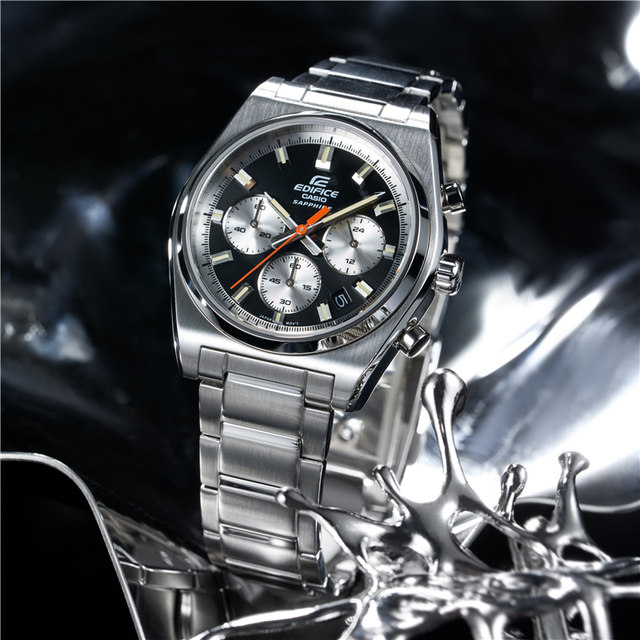 Casio watch men's fashion business Edifice genuine three-eye panda ...
