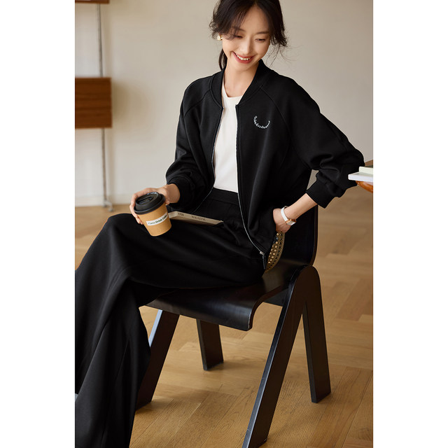Mohan Yimei casual design cardigan jacket sports trousers two-piece set ...