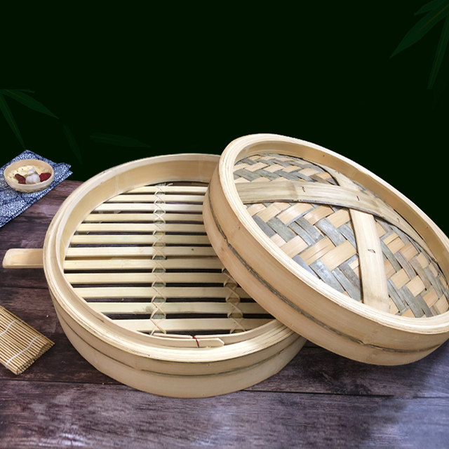 Iron pan steamer Bamboo large bamboo steamer drawer home bamboo steamed ...
