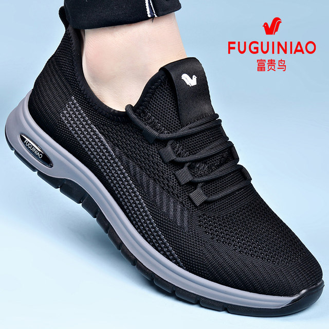 Fuguiniao mesh shoes for men in summer, breathable soft-soled casual sports shoes for men, mesh ...