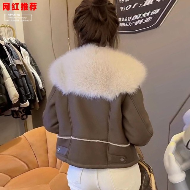 European goods advanced sense of fashion fur integrated stitching ...