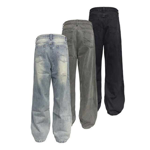 JCAESAR CLASSICAL DENIMS three-color classic washed jeans, naturally distressed, straight and ...