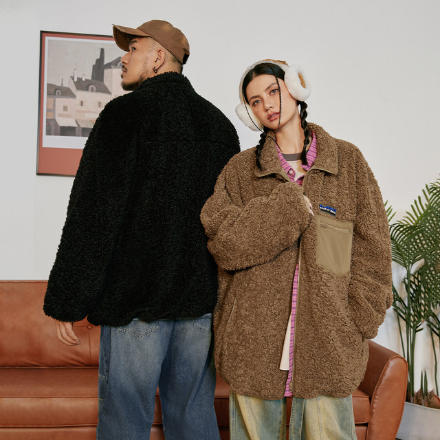 NMAX large-size men's autumn heavy imitation lamb lint cotton jacket ...