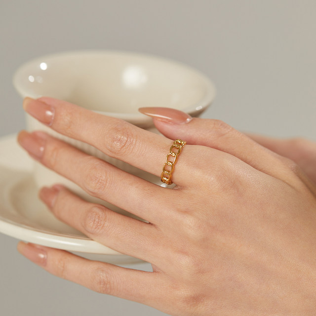 Advanced sense of cold air, large size opening ring, female light luxury design niche INS ...