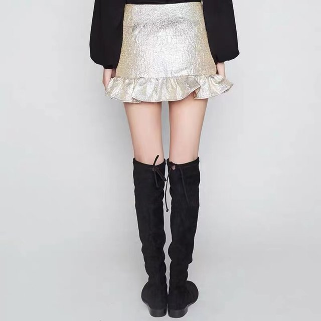 Agi Pin counter genuine sweet and cute dark flower short skirt one ...