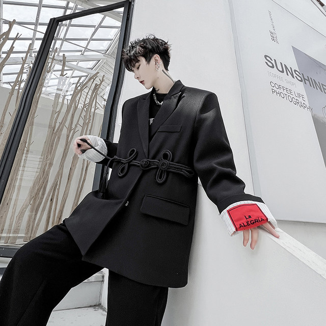 New Chinese Ins niche high -level sensor suits coat men's personality ...