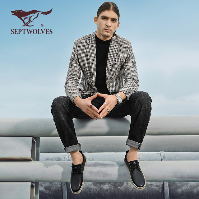 Septwolves men's casual leather shoes men's autumn business formal ...