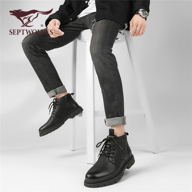 Septwolves Martin boots men's genuine leather boots men's shoes men's ...