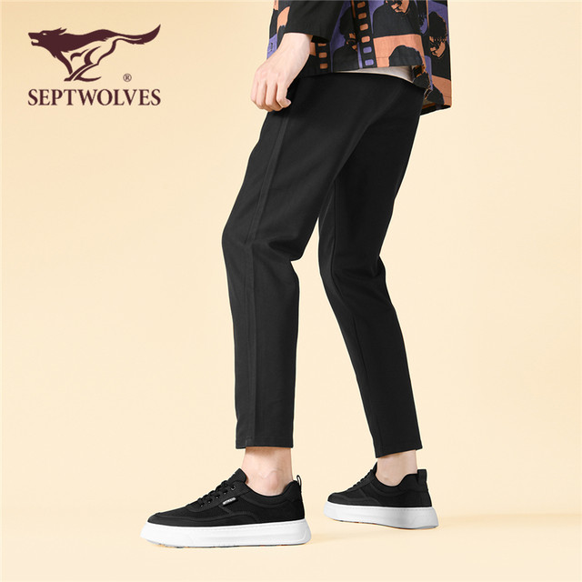 Septwolves Men's Versatile Sneakers 2025 Winter New Black Shoes Men's ...
