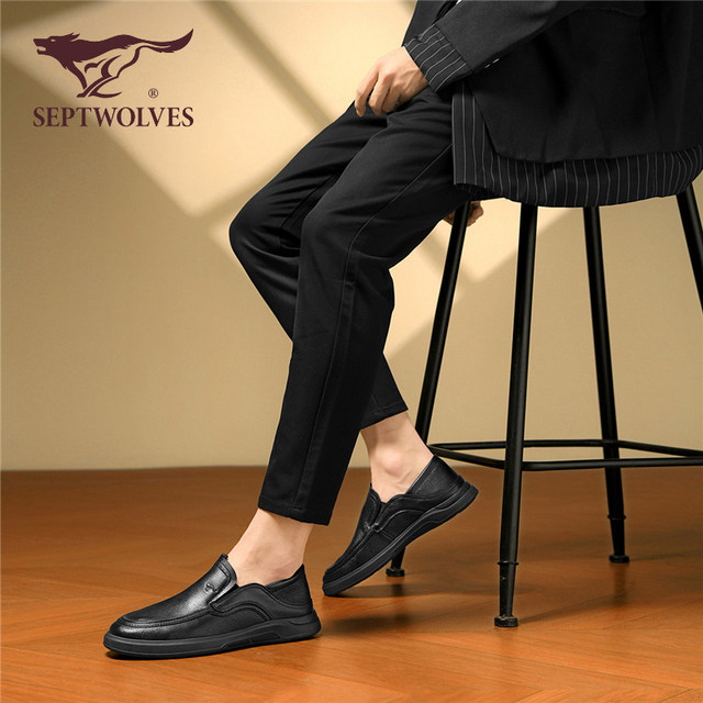 Septwolves Men's Lazy Shoes 2025 Winter New Slip-on Business Men's ...