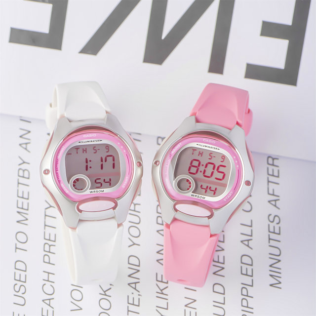 CASIO Casio children's watch small white watch watch female LW-200-7A ...